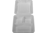 China 8 Inch 3 Compartment Plant Fiber Biodegradable Takeout Containers for sale