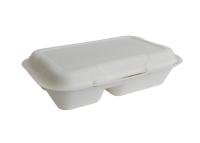 China Natural 35g Clamshell 22.5×12.5×5.5cm Biodegradable Salad Boxes for sale