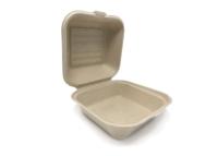 China 6x6 Inch Hamburger Biodegradable Takeout Containers for sale