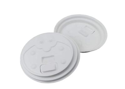 China paper coffee cup lid 80mm biodegradable for 8oz takeout drink, sugarcane pulp, durable, disposable for sale