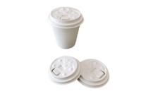 China paper coffee cup lid 80mm biodegradable for 8oz takeout drink, sugarcane pulp, durable, disposable for sale