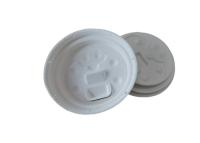 China paper coffee cup lid 80mm biodegradable for 8oz takeout drink, sugarcane pulp, durable, disposable for sale
