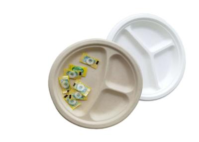 China 10inch disposable dinner compartment plates biodegradable sugarcane bagasse for restaurant and party use for sale