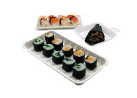 China Biodegradable Sushi   231×121mm Cornstarch Trays for sale
