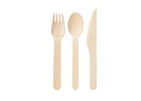 China 10000pcs/Carton 100% Birchwood 160mm 3g Compostable Cutlery Set for sale