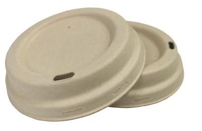 China 80mm Molded Pulp Sugarcane Compostable 8oz coffee cup lids for sale