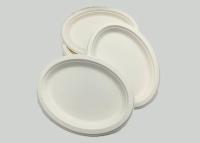 China 12 Inch  Refrigerable  Christmas Oval Sugarcane Paper Plates for sale