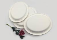 China 12 Inch  Refrigerable  Christmas Oval Sugarcane Paper Plates for sale