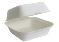 China Bagasse Burger 6 Inch Biodegradable Takeout Containers for sale