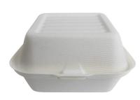 China Bagasse Burger 6 Inch Biodegradable Takeout Containers for sale