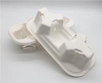 China Sugarcane 218x110x47mm 2 Compartment Drink Carrier Tray for sale