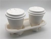 China 4 Park Bagasse Pulp 28g 215×215×47mm Paper Cup Carrier for sale