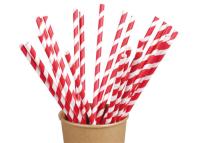 China Striped Beverage 6mm Dia Earth Friendly Paper Straws for sale