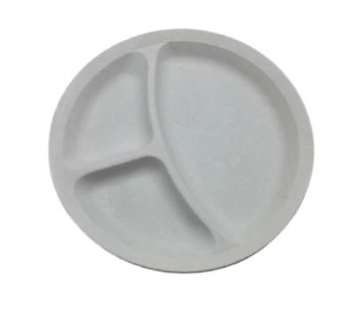 China 10inch Dinner Round 3 Compartment Corn Starch Plates for sale