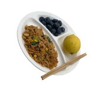China 10inch Dinner Round 3 Compartment Corn Starch Plates for sale