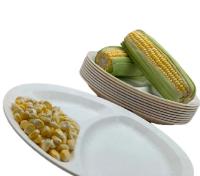 China 10inch Dinner Round 3 Compartment Corn Starch Plates for sale