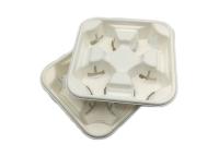 China Degradable Leakproof 4 Hole 215x215x47.3mm Paper Cup Holders for sale