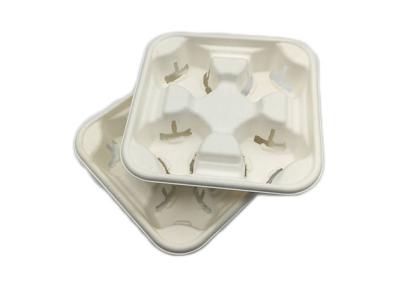 China Degradable Leakproof 4 Hole 215x215x47.3mm Paper Cup Holders for sale
