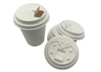 China Biodegradable Disposable 80mm Sugarcane Bagasse Cup Lid for sale