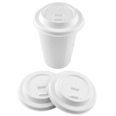 China 100%  Compostable Biodegradable Disposable Sugarcane Bagasse 80mm 90mm Water Strawless Bubble Single Layer Paper Cup Lid for sale