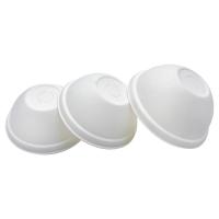 China Round Tea Cup Cover Eco Biodegradable Paper Pulp Sugarcane Paper Boba Tea Cups 12oz16oz Dome Lids for sale