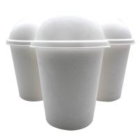 China Round Tea Cup Cover Eco Biodegradable Paper Pulp Sugarcane Paper Boba Tea Cups 12oz16oz Dome Lids for sale