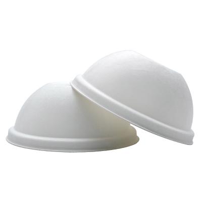 China 100% Biodegradable Reusable Natural Sugarcane Pulp 80Mm Dome Paper Cup Lids For Coffee Shop for sale