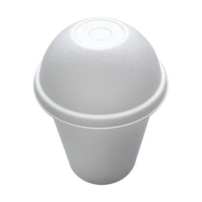China Eco Friendly 80mm Dome Take Away Sugarcane Pulp 100% Biodegradable Paper Cup Lids 90Mm White For Tea Cup for sale