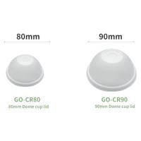 China 90mm Fake Dome Disposable Eco Friendly Natural Sugarcane Fiber Pulp Slide Open Cup Lids For Coffee Shop for sale