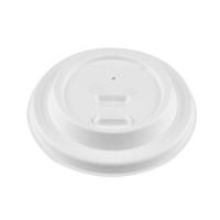 China 80mm Cup Cover Hot Molded Biodegradable Bagasse Pulp Sugarcane Coffee Cup Cover Lids For Family Foods for sale
