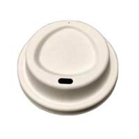 China Biodegradable Raw Recyclable Cup Cover Natural Bagasse Sugarcane Pulp Flat Dessert Compostable Lid For Paper Cup Lid Mak for sale