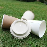 China Biodegradable Eco Compostable Cup Cover Natural Sugarcane Bagasse Pulp 80mm White Paper Cup Lids for sale