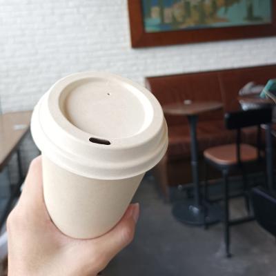 China 100% Biodegradable Sugarcane Pulp Molded Sip Lid , Round , Bleached 80mm cup lids for sale