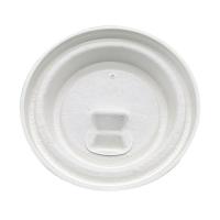 China Eco Friendly Sugarcane Fiber Pulp 90Mm Flat Paper Cup Lids Reusable For Ice Cream And Smoothie for sale