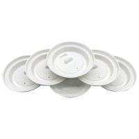 China Eco Friendly Sugarcane Fiber Pulp 90Mm Flat Paper Cup Lids Reusable For Ice Cream And Smoothie for sale
