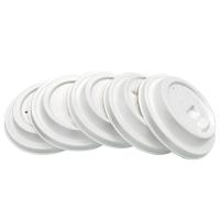 China Eco Friendly Sugarcane Fiber Pulp 90Mm Flat Paper Cup Lids Reusable For Ice Cream And Smoothie for sale