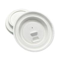 China 80mm 90mm Disposable Sugarcane Fiber Bubble Tea Cup Lids for sale