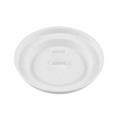China Biodegradable 80mm 90mm Sugarcane Cup Lids For Hot Tea for sale