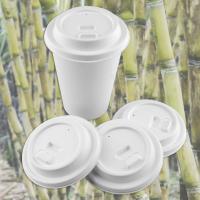 China 100% Recyclable Sugarcane Bagasse Screw On Lids For 8oz 12oz 16oz Cups for sale