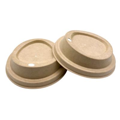 China Leakproof Compostable Sugarcane Bagasse Coffee Cup Cap for sale