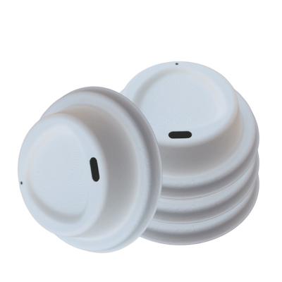 China 80mm Molded Disposable Sugarcane Bagasse Cup Lids for sale