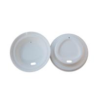 China 80mm Molded Disposable Sugarcane Bagasse Cup Lids for sale