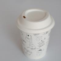 China Molded Biodegradable Sugarcane Bagasse Disposable Cups With Lids for sale