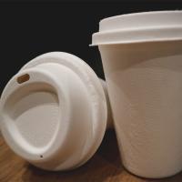 China Molded Biodegradable Sugarcane Bagasse Disposable Cups With Lids for sale