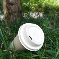 China Refrigerator Safe Biodegradable 80mm 90mm Bagasse Coffee Cups And Lids for sale