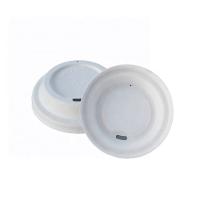 China PFAS Free Biodegradable Molded Sugarcane Bagasse Disposable Coffee Cup Lids for sale