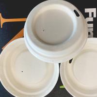 China Compostable Bagasse Disposable Coffee Cup Lids 90mm for sale