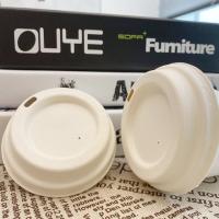 China Compostable Bagasse Disposable Coffee Cup Lids 90mm for sale