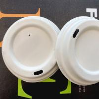 China Compostable Bagasse Disposable Coffee Cup Lids 90mm for sale