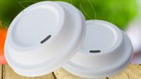 China Compostable 80mm 90mm Disposable Molded Bagasse Cup Lids for sale